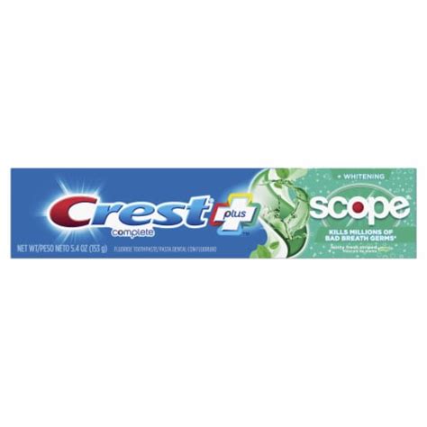 Crest Complete Whitening Scope Fluoride Toothpaste 54 Oz Pack Of 24
