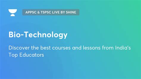 Bio Technology Appsc And Tspsc Live By Dreams Institute Dormant Unacademy