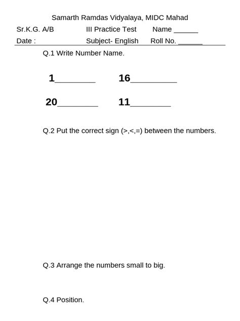 3 Test Maths Pdf