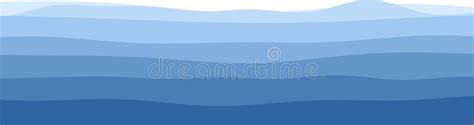 Abstract Blue Waves Calming Ocean Inspired Layers Of Blue Tones And Textures Stock Vector
