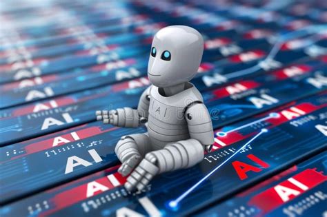 Ai Robot Toy On Digital Circuit Board Modern Technology Digital