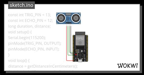 Ultrasonic Distance Sensor Wokwi Esp32 Stm32 Arduino Simulator
