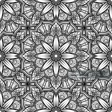 흰색 바탕에 벡터 원활한 패턴 만다라 꽃 단색 검정 고 낙서의 레이스입니다 그림입니다 라운드 장식 기하학적 탁상용 트레이 서 리