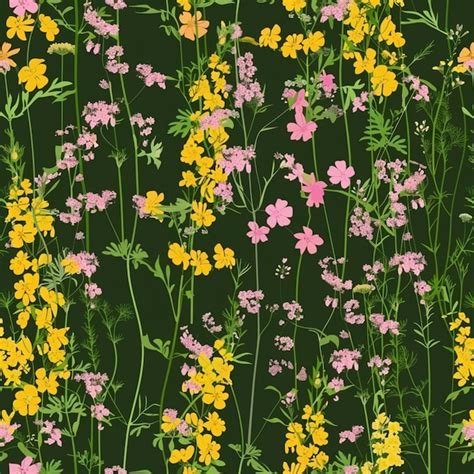Premium Vector Vector Flowering Vines Seamless Pattern