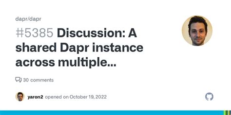 Discussion A Shared Dapr Instance Across Multiple Applications · Issue