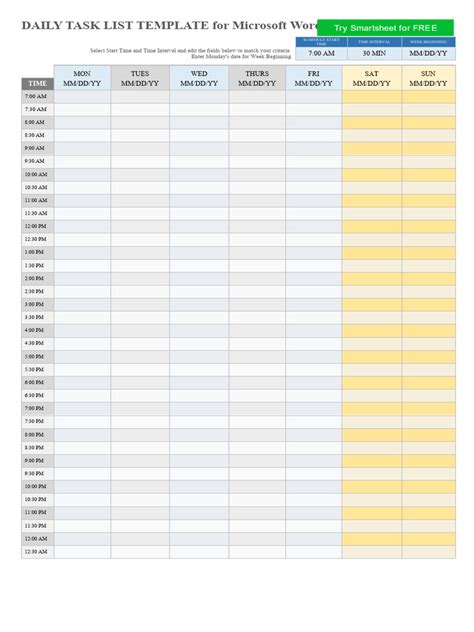 Ic Daily Task List Template For Microsoft Word 11833 Word Pdf