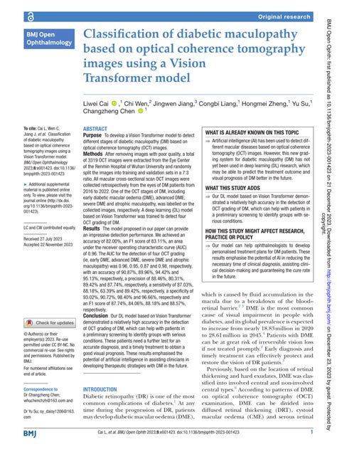 Pdf Classification Of Diabetic Maculopathy Based On Optical Coherence Tomography Images Using