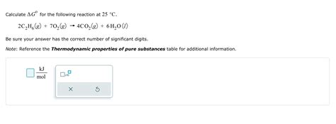 Solved Calculate ΔGo for the following reaction at Chegg com
