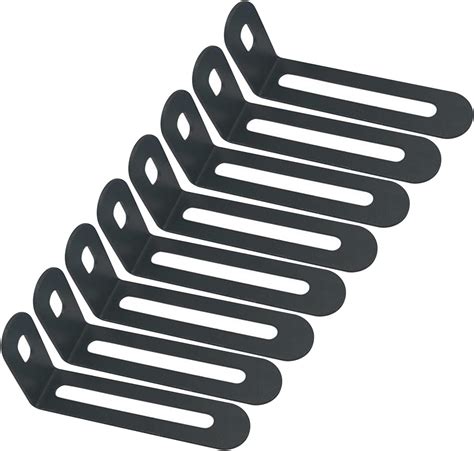 6 Pcs Adjustable Slotted L Brackets Black L Shaped Bracket