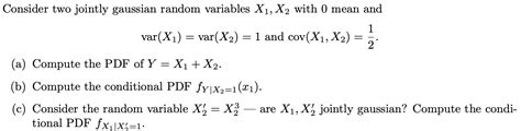 Consider Two Jointly Gaussian Random Variables X1x2