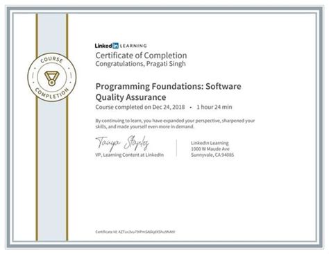 Certificate Of Completion Android Development Essential Training Create