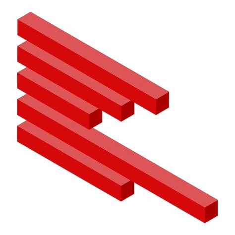 premium vector side graph bars icon isometric of side graph bars