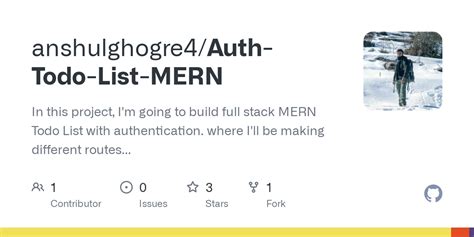 Github Anshulghogre4auth Todo List Mern In This Project Im Going To Build Full Stack Mern