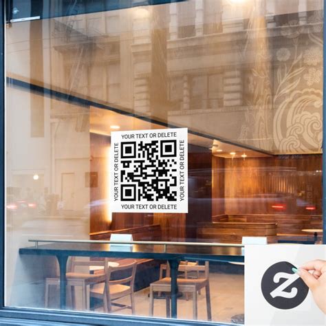 Qr Code Generator Simple Modern Black And White Window Cling Zazzle