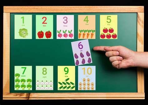 Printable Vegetables Numbers Cards Flash Cards Counting Set