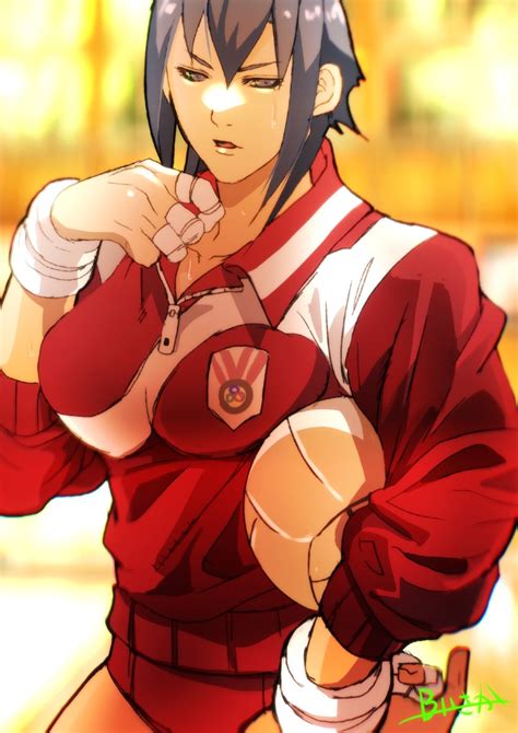 Burning Isaka Ayuhara Natsu Capcom Justice Gakuen Highres 1girl Ball Breasts Buruma