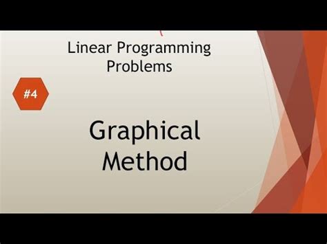 04 | Graphical Method in Linear Programming Problem | LPP | Mixed Constraints - YouTube