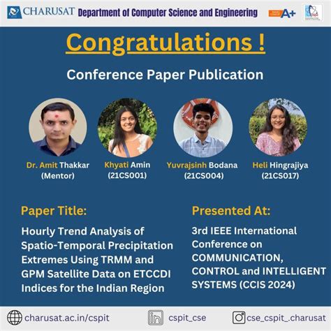 department of cse cspit charusat university on linkedin charusat