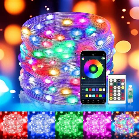 M USB Led Fairy String Light Bluetooth APP RGB IC Smart Fairy Light Smart Strip Light At