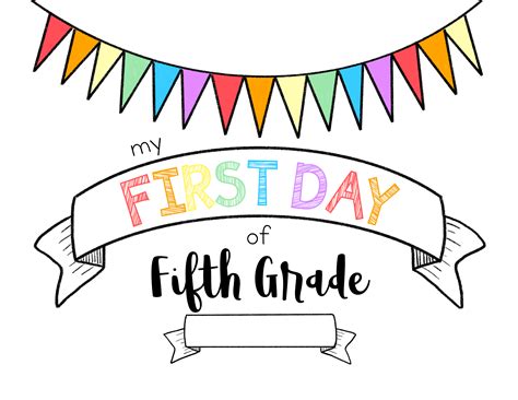 First Day Of 5th Grade Color Meganhstudio