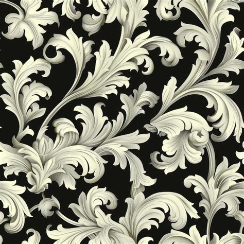 Premium Photo Renaissance Scrollwork Seamless Pattern With Acanthus And Vine Motifs
