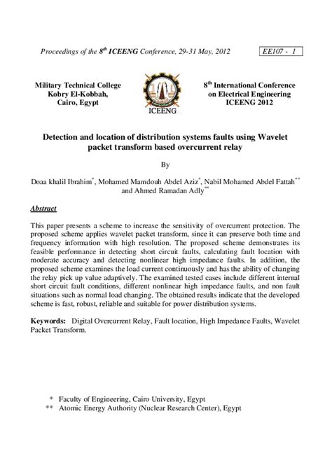 Pdf Detection And Location Of Distribution Systems Faults Using