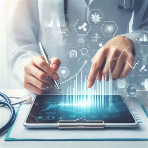 Medical Examination And Graph Data Growth Of Business Healthcare