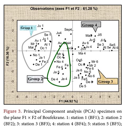 Correlation Circle Principal Component Analysis Pca Of The Physical