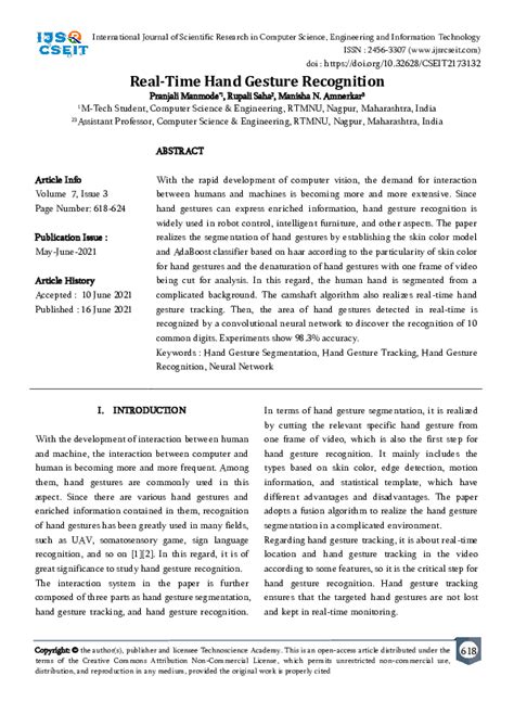 Pdf Real Time Hand Gesture Recognition