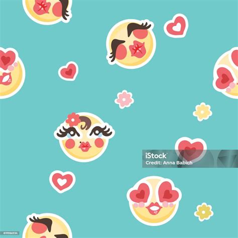 Emoji Pattern Stock Illustration Download Image Now Adult Cartoon
