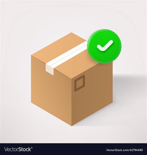 Shipping Icon With Checkmark 3d Royalty Free Vector Image