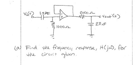 Solved 1 Find The Frequency Response H Jw For The Given Chegg Com