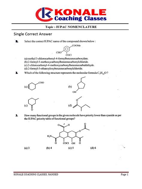 Iupac Nomenclature Pdf