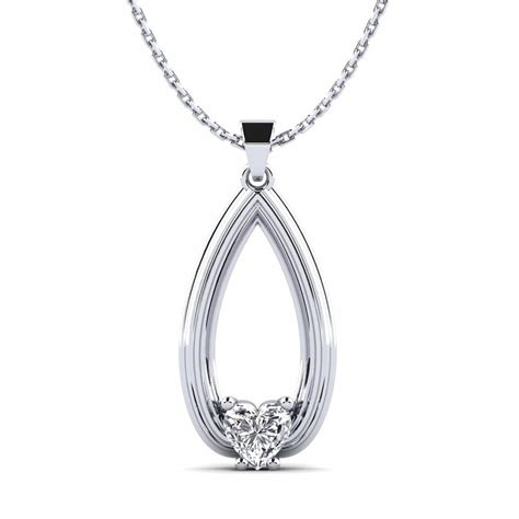 Koop Dames Hanger Magreth In 044 Karaat Heart Gesneden 9k Wit Goud