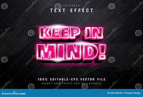 Pink Neon Text Effect Stock Vector Illustration Of Multimedia 256120649