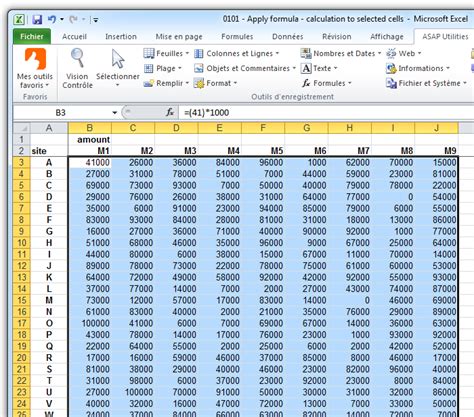 ASAP Utilities For Excel Formules Appliquer Une Formule Un Calcul