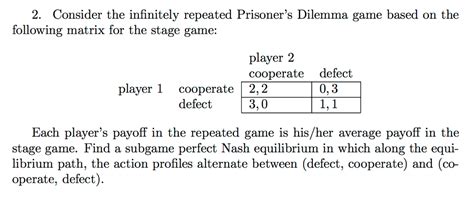 solved 2 consider the infinitely repeated prisoner s