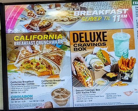 Taco Bell Breakfast Menu Hours