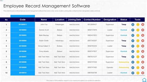 Employee Record Management Software Hr Robotic Process Automation Presentation Graphics