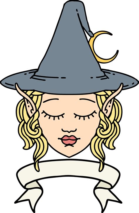 Elf Mage Character Face With Banner Illustration 45294344 Png
