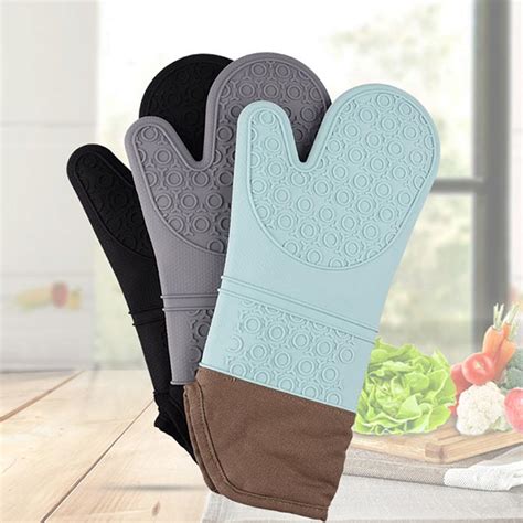 도매콜 Abm실리콘 긴 오븐장갑 민트 2개