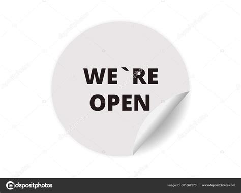 Open Sticker Sign Open Circle Sticker Banner Badge Symbol Vector Stock