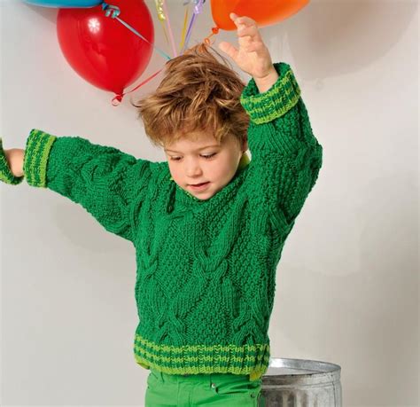 Детский джемпер с «косами и полосатыми планками схема вязания спицами Вяжем Джемперы на