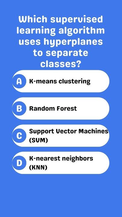 which algorithm uses hyperplanes to separate classes youtube