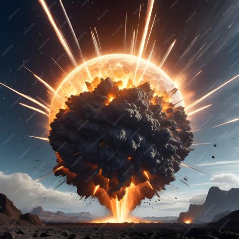 Premium Ai Image A Huge Meteor Explosion In The Lost City
