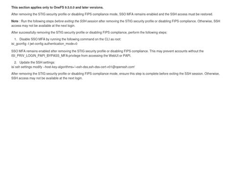 Disabling Sso Mfa And Restoring Ssh Access Dell Powerscale Onefs