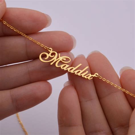 Custom Cursive Name Necklace Personalized Gold Pendant Etsy