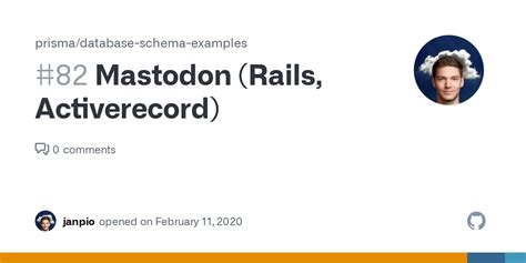 Mastodon Rails Activerecord · Issue 82 · Prismadatabase Schema Examples · Github Mastodon Rails Activerecord · Issue 82 · Prismadatabase Schema Examples · Github