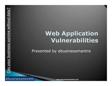 Web Application Vulnerabilities Ppt