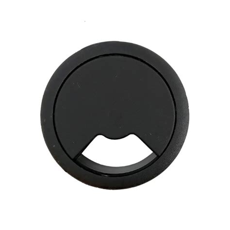 Hsi Cable Pass Through Black 60mm Round For Desks